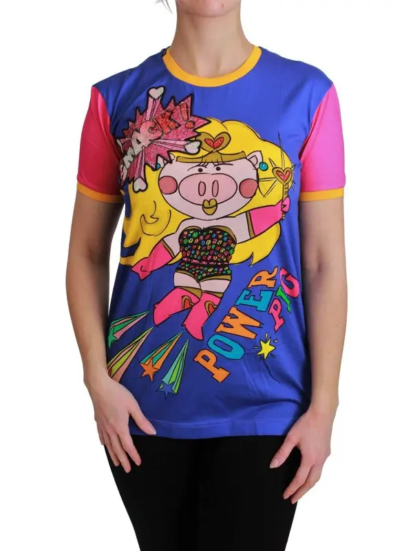 Dolce & Gabbana Pig Supergirl Cotton T-shirt - Purple