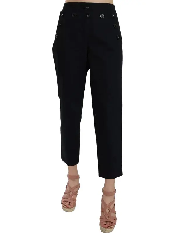 Dolce & Gabbana Cropped Embellished Pants - Black