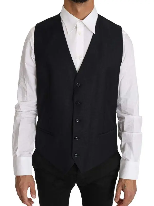 Dolce & Gabbana Wool And Silk Waistcoat - Gray