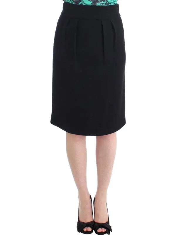 Roberto Cavalli Wool Pencil Skirt - Black