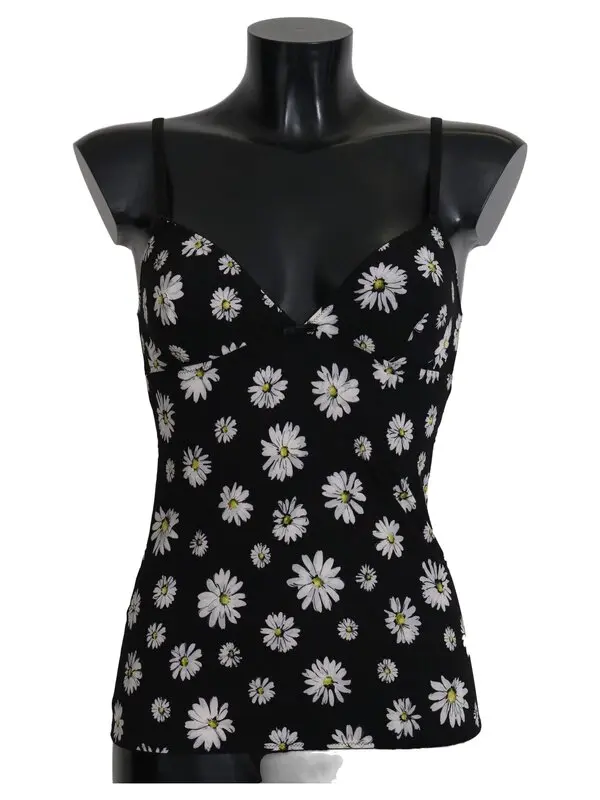 Dolce & Gabbana Daisy Floral Print Chemise - Black