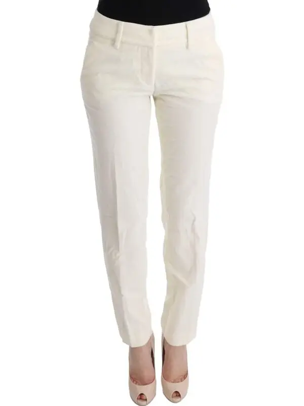 Ermanno Scervino Cotton Regular Fit Casual Pants - White