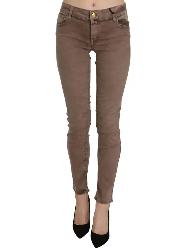 CYCLE Low Waist Slim Fit Skinny Pants - Brown