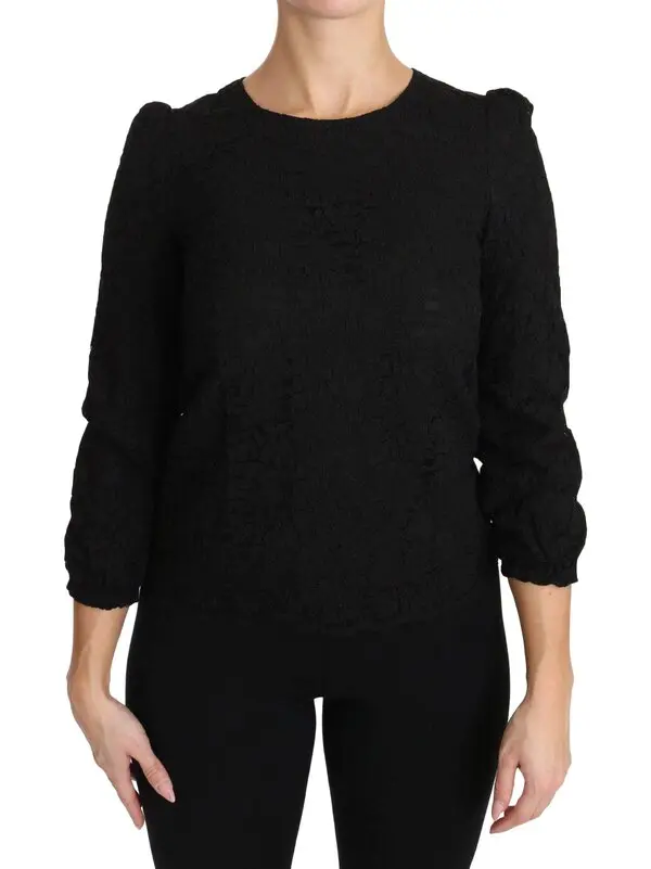 Dolce & Gabbana Floral Lace Top - Black