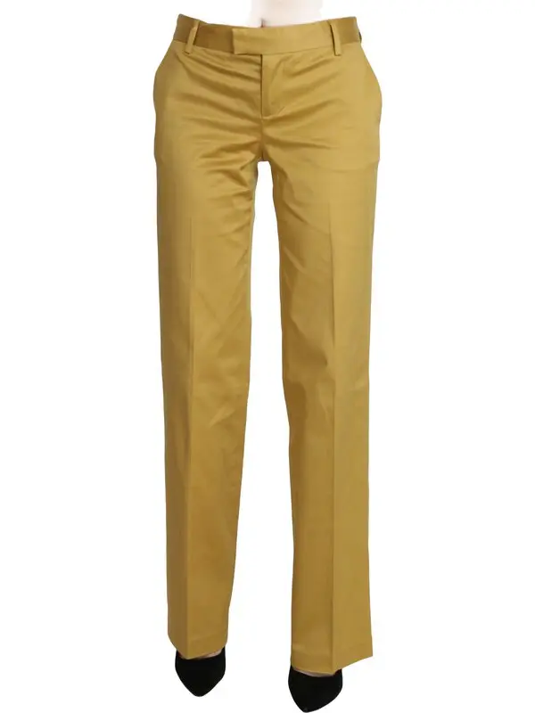 Just Cavalli Mustard Straight Leg Formal Trousers - Yellow