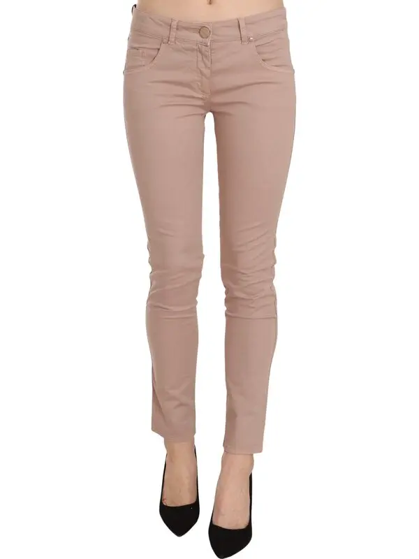 CRISTINAEFFE Low Waist Slim Fit Cotton Pants - Brown