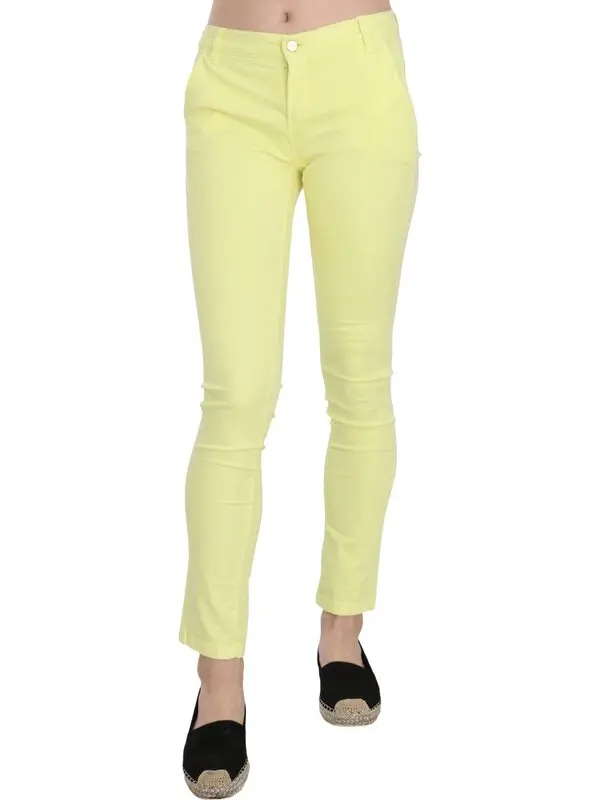 Pinko Low Waist Skinny Trousers - Yellow