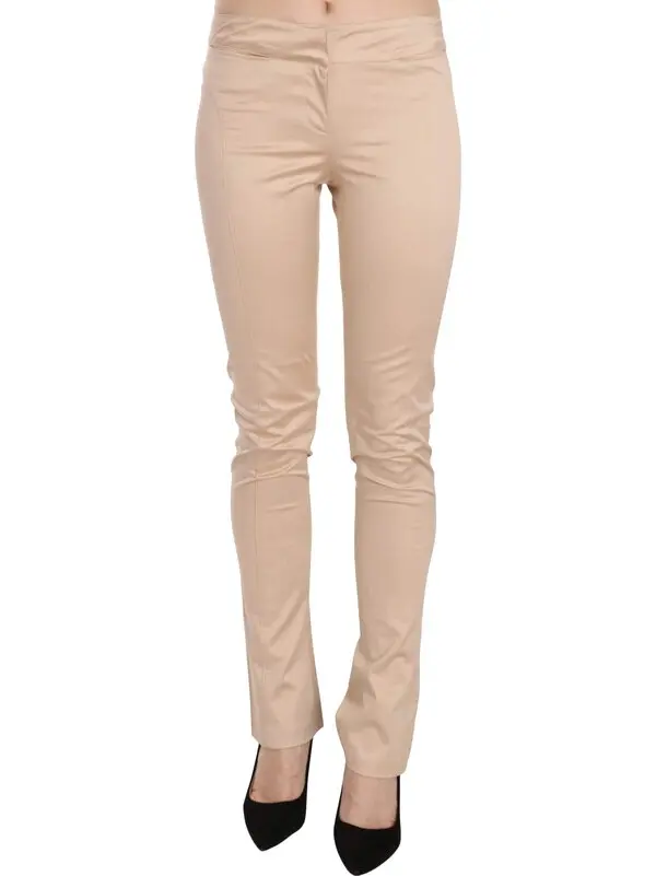 Just Cavalli Low Rise Skinny Formal Trousers - Cream