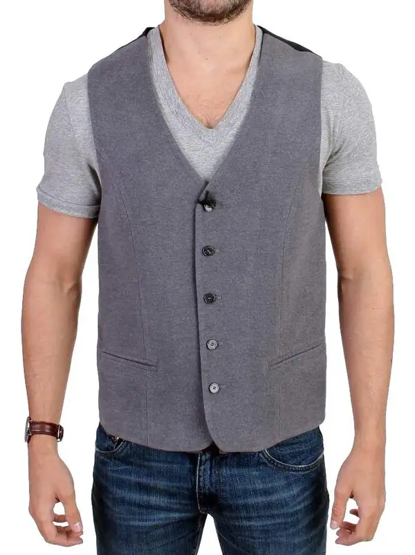 Costume National C’n’c Cotton Blend Casual Vest - Gray