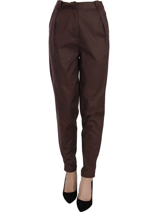 Just Cavalli High Waist Tapered Formal Trousers - Red