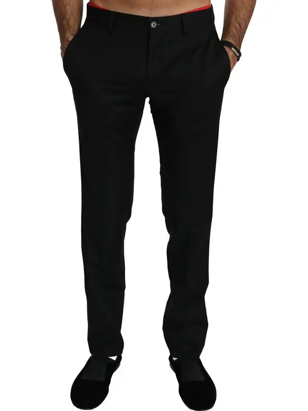 Dolce & Gabbana Dress Formal Trouser Wool Pants - Black