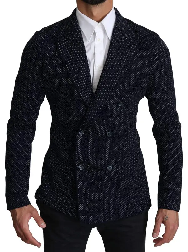 Dolce & Gabbana Dotted Double Breasted Blazer - Blue