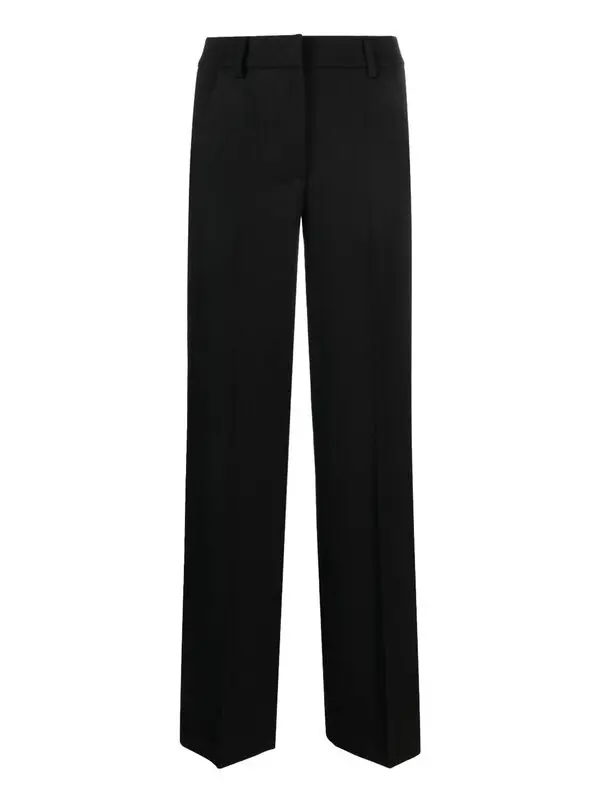 PAROSH Pleated Virgin Wool Blend Trousers - Nero