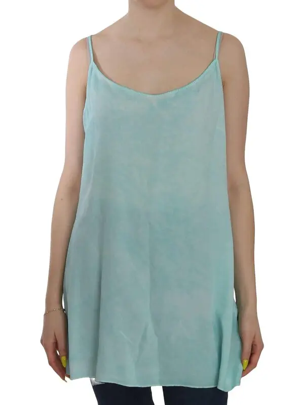 Ermanno Scervino Sleeveless Spaghetti Strap Blouse - Blue