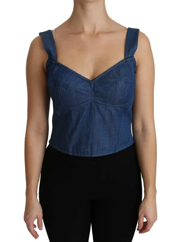 Dolce & Gabbana Sleeveless Bustier Top - Blue