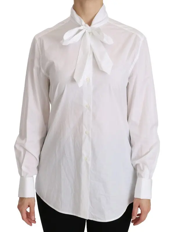 Dolce & Gabbana Long Sleeve Turtleneck Polo Shirt - White