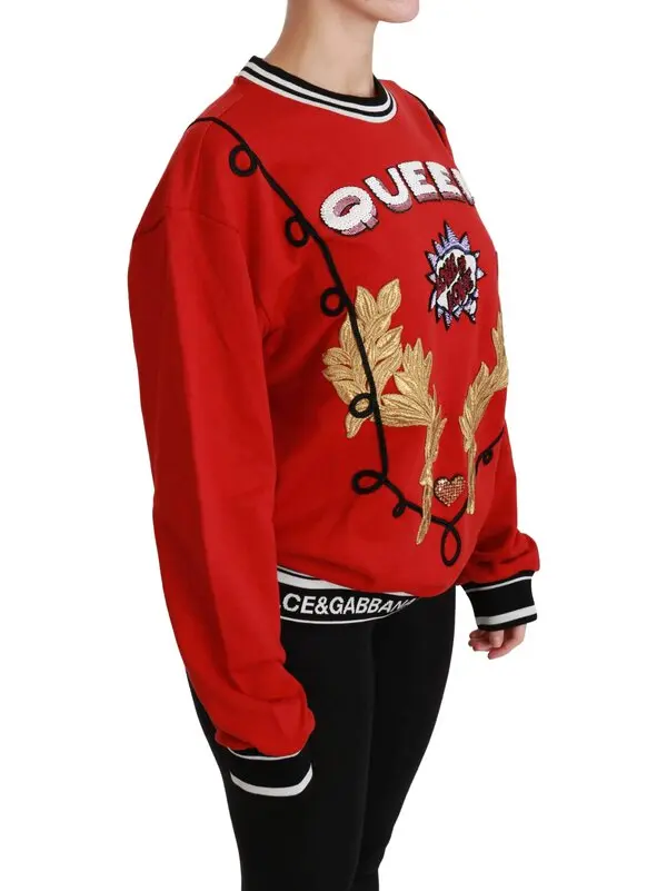 Dolce & Gabbana Queen Sequined Pullover - Red