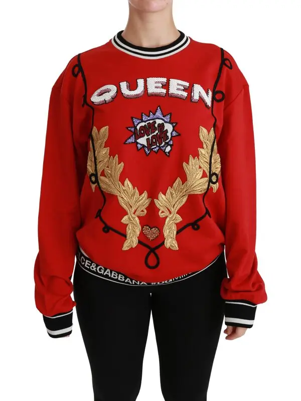 Dolce & Gabbana Queen Sequined Pullover - Red