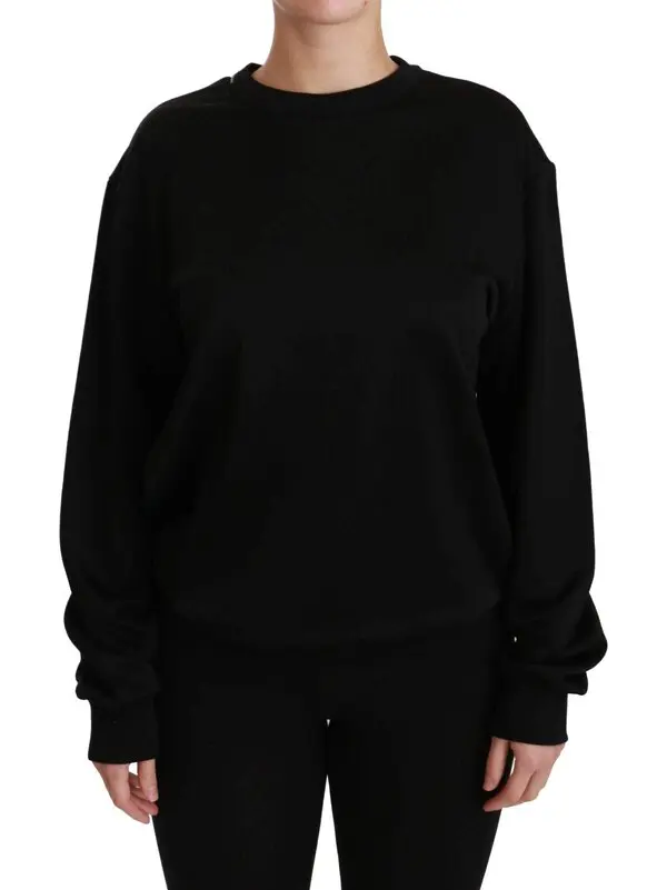Dolce & Gabbana Cotton Crewneck Pullover Sweater - Black