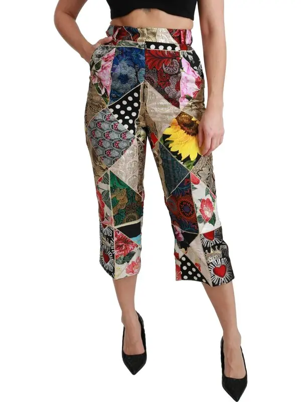 Dolce & Gabbana High-waist Cropped Pants - Multicolor