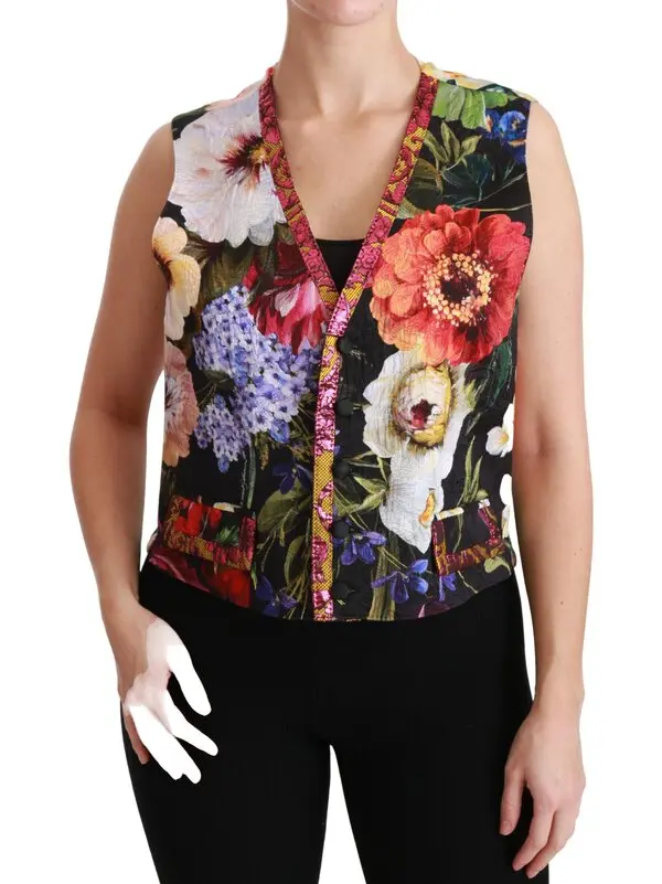 Dolce & Gabbana Floral Brocade Sleeveless Waistcoat - Multicolor