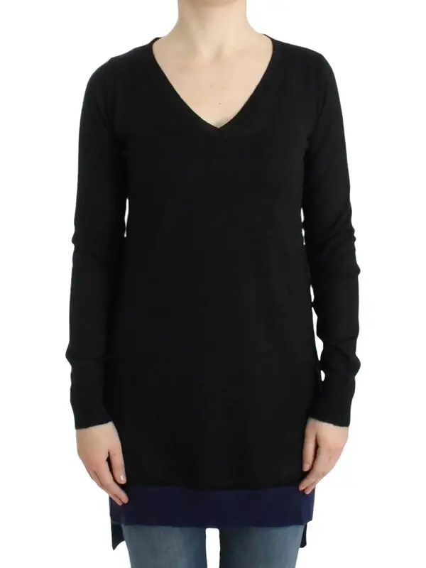 Costume National V-neck Lightweight Knit Sweater - Black
