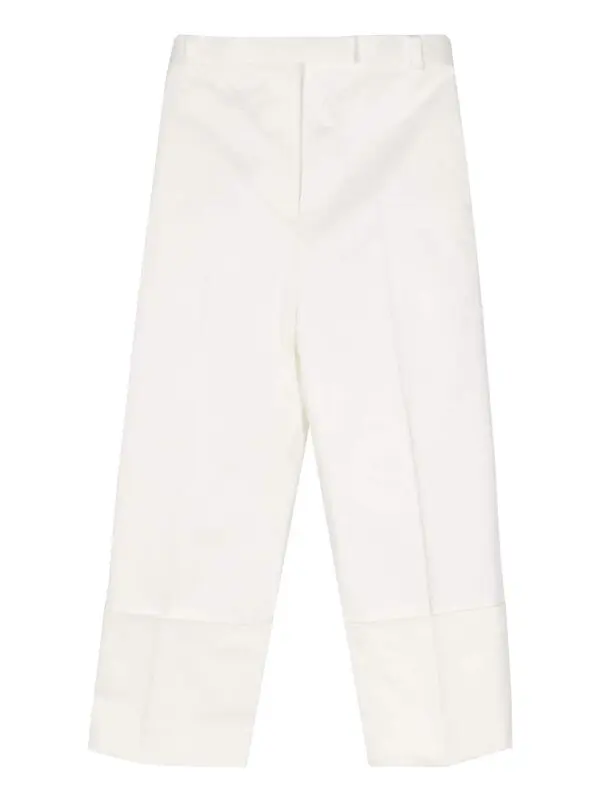 Thom Browne Pressed-crease Tapered Trousers - White