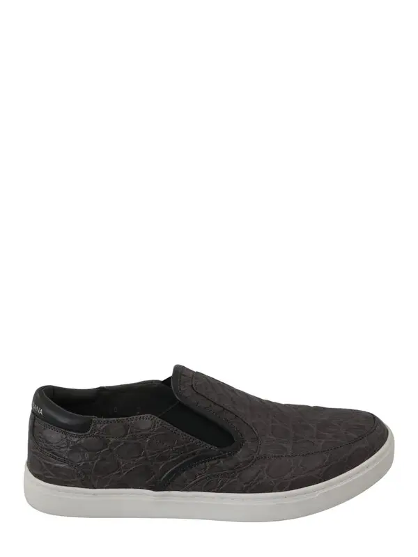 Dolce & Gabbana Caiman Leather Loafers - Gray