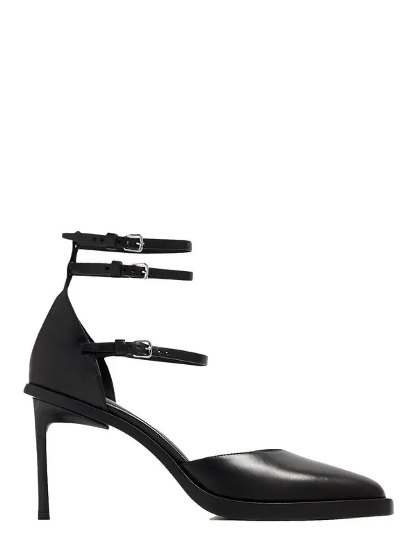 ANN DEMEULEMEESTER Jamina Calfskin Leather Sandals - Black