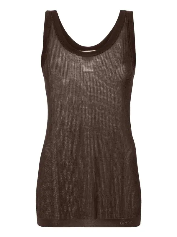 LEMAIRE Fine-ribbed Seamless Tank Top - Dark Chocolate