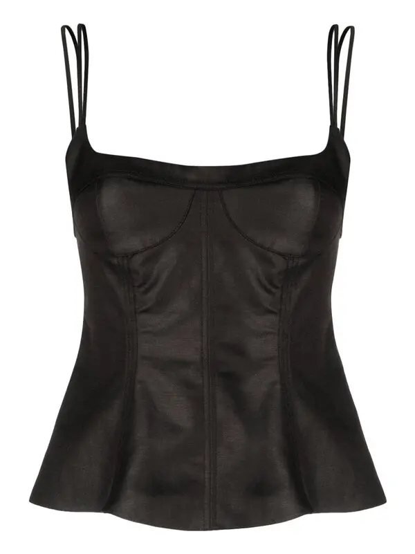 Stella McCartney Corset-style Peplum Tank Top - Black