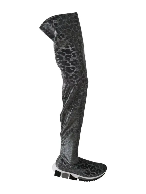 Dolce & Gabbana Leopard Print High Top Booties - Gray