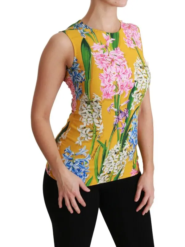 Dolce & Gabbana Floral Stretch Top - Yellow
