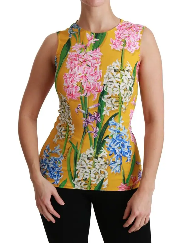 Dolce & Gabbana Floral Stretch Top - Yellow