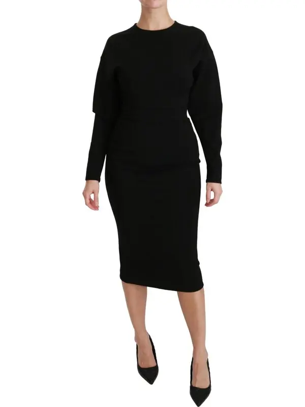 Dolce & Gabbana Bodycon Sheath Midi Dress - Black