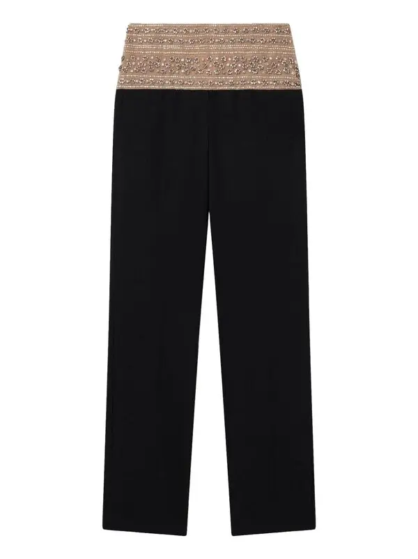 Stella McCartney Crystal-embellished Wool Trousers - Black