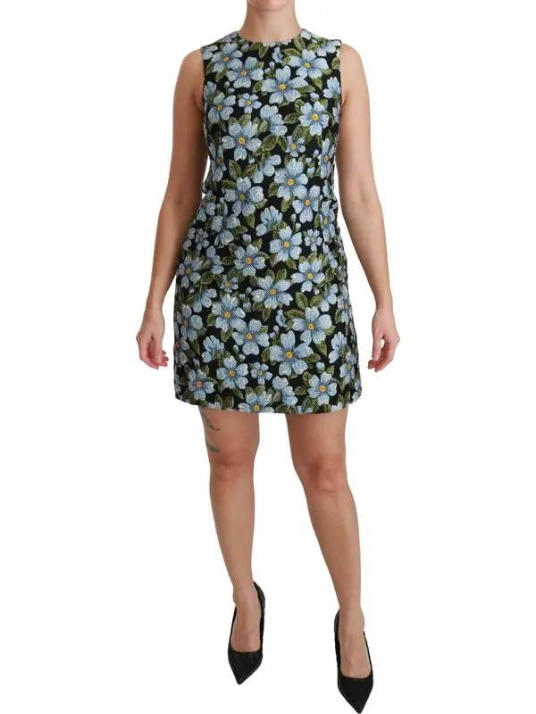Dolce & Gabbana Floral Brocade Shift Mini Dress - Multicolor