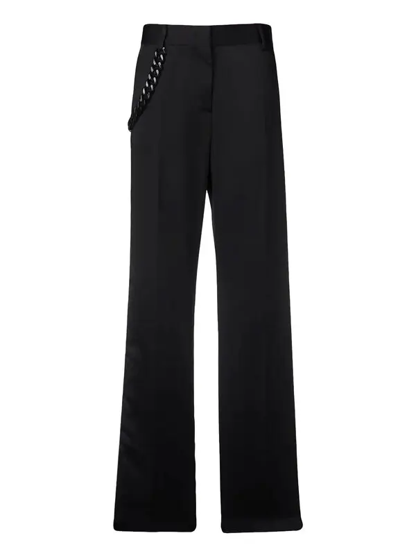 MSGM Colour-block Straight Leg Trousers - Black