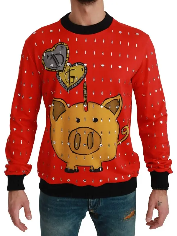 Dolce & Gabbana Pig Of The Year Cotton Sweater - Red