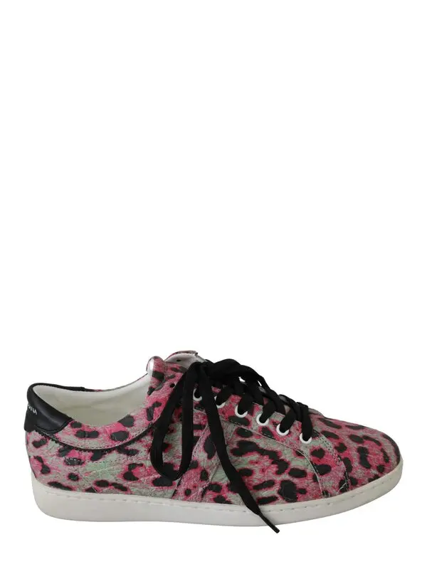 Dolce & Gabbana Leopard Print Leather Sneakers - Multicolor