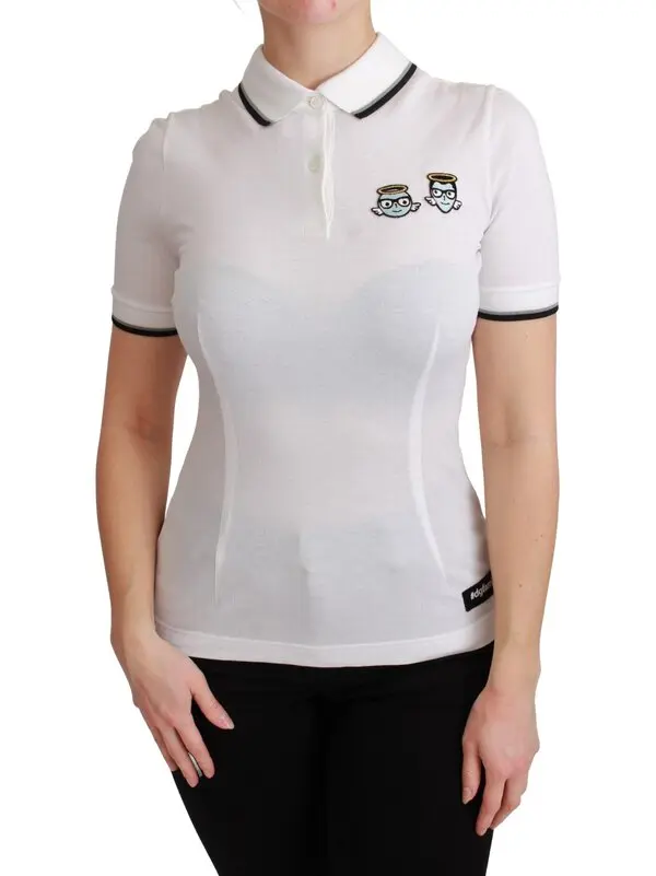 Dolce & Gabbana Cotton Polo #dgfamily T-shirt - White