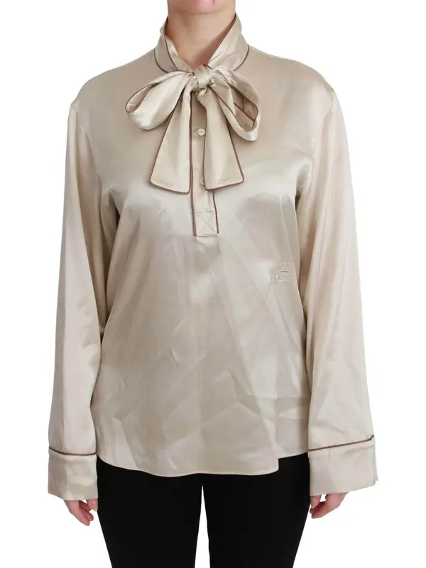 Dolce & Gabbana Silk Satin Top - Beige