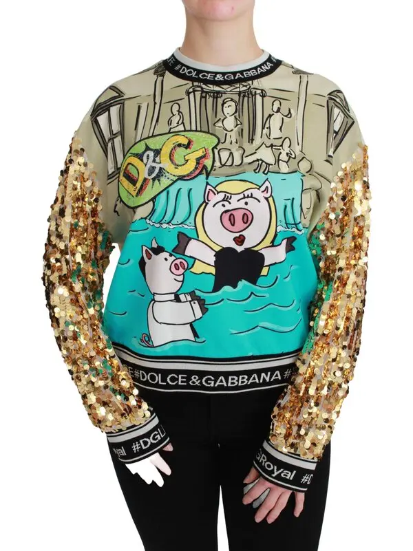 Dolce & Gabbana Year Of The Pig Sequined Sweater - Multicolor