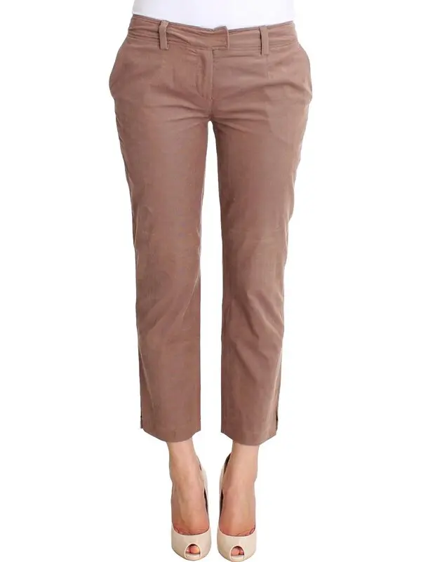 Costume National Cnc Cropped Corduroy Pants - Brown