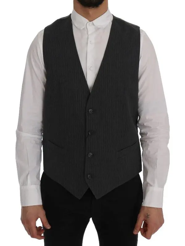 Dolce & Gabbana Staff Striped Vest - Gray