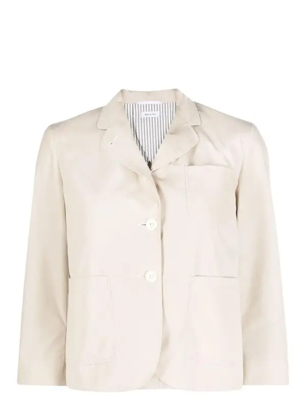 Thom Browne Rounded-collar Single-breasted Blazer - Khaki