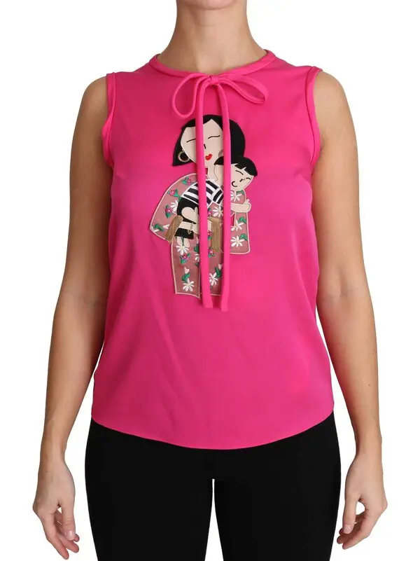 Dolce & Gabbana Family Silk Tank Top - Pink