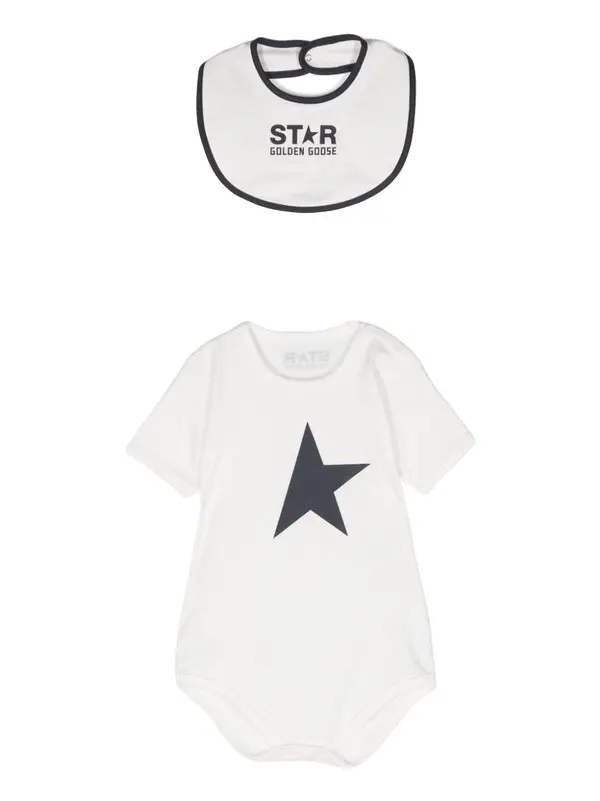 GOLDEN GOOSE Star-print Bodysuit Set - White,pink