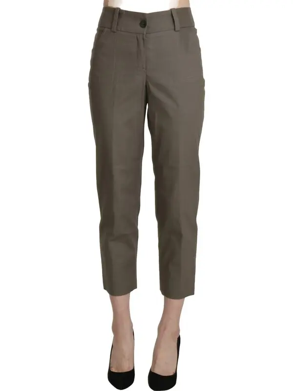 BENCIVENGA High-waisted Cropped Dress Trousers - Gray