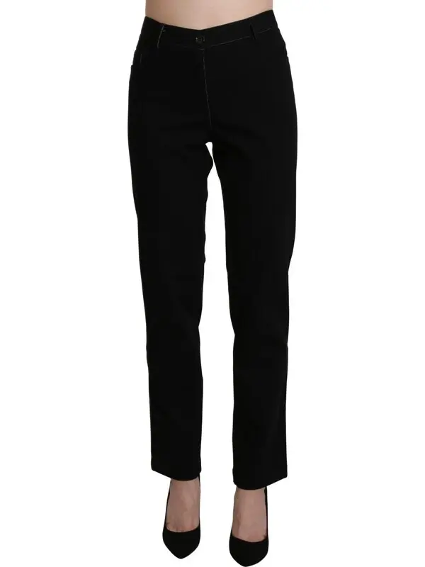 BENCIVENGA High Waist Straight Trousers - Black